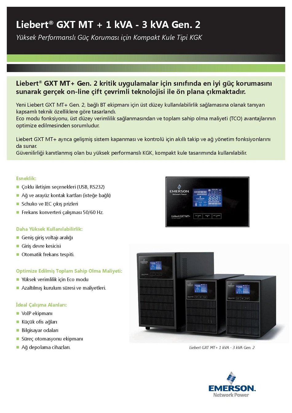 VERTIV LIEBERT GXT-MT+ GEN2 3KVA ONLİNE UPS