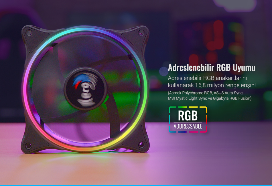 AEROCOOL ECLİPSE 12 AE-CFECLPS12 12CM ARGB LED KASA FANI